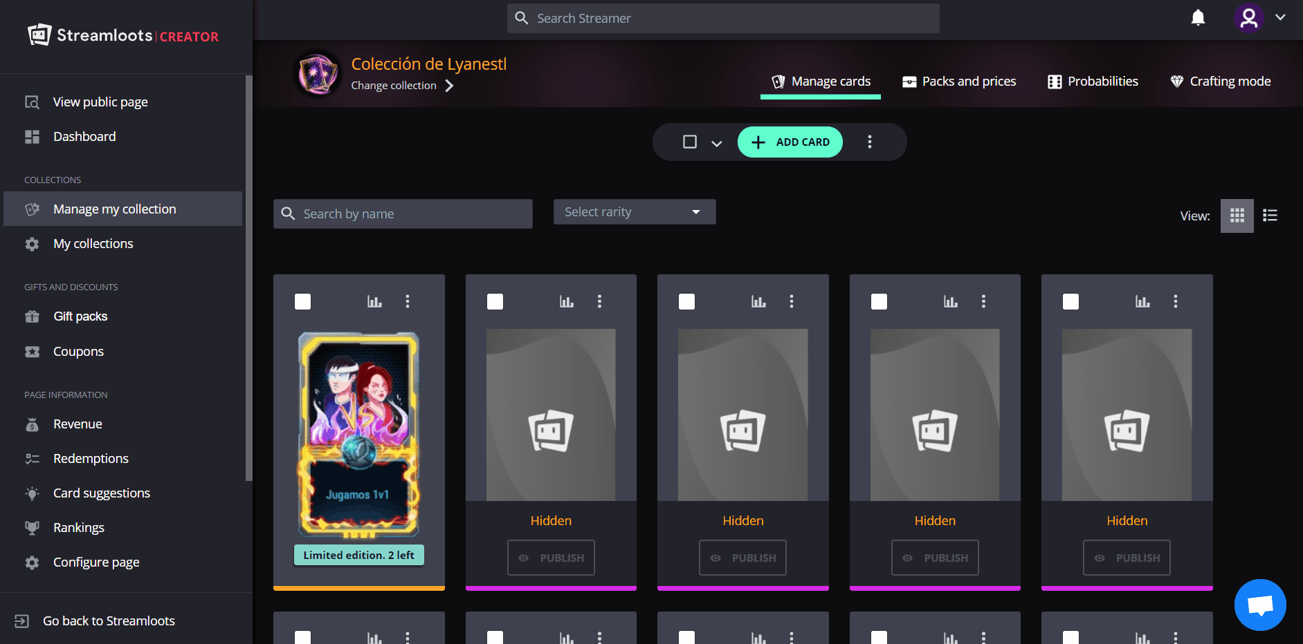Choosing The Number Of Cards In Your Packs Streamloots Help Center
